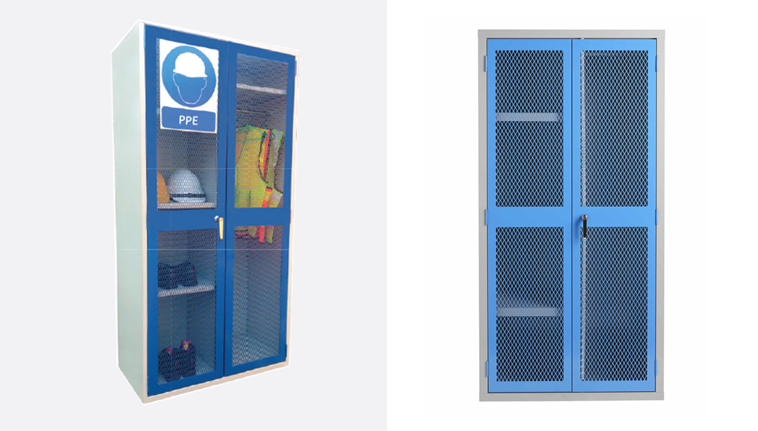 PPE Storage Cabinet with Wire Mesh Metal Door – dsigntory.com